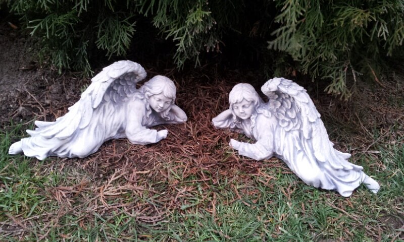 Baby Angel Statues 2 in 1 Concrete Cherubs Solid Stone - Etsy