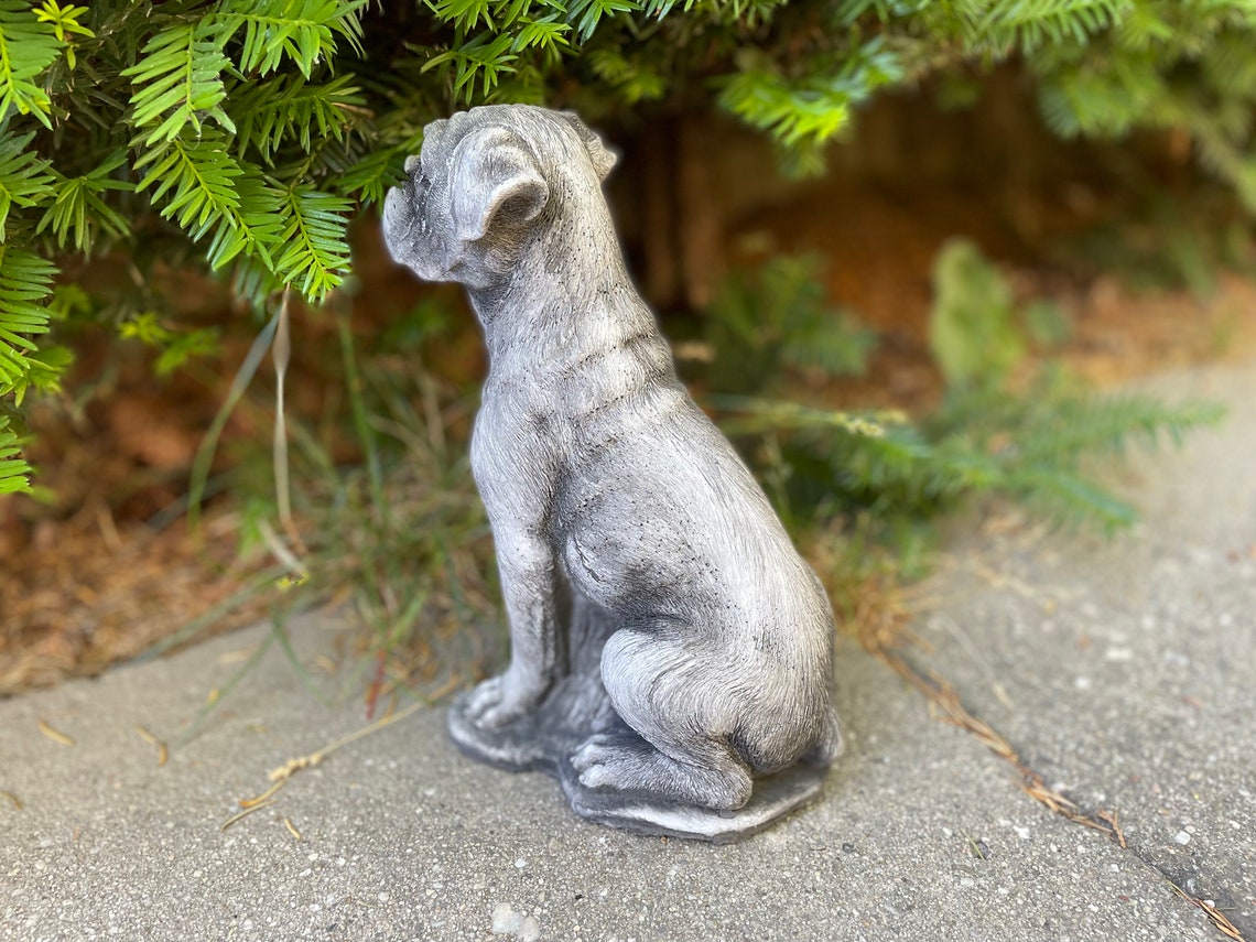 Boxer Dog Statue Little Mastiff Sculpture Boxer Dog Garden - Etsy