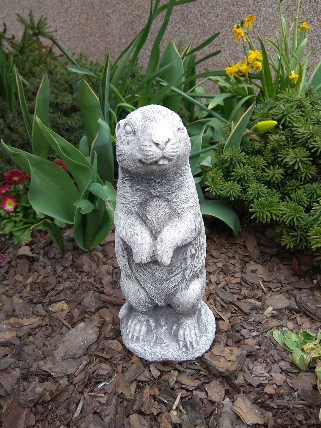 Obedient Marmot Concrete Statue, Rodent Garden Decor, Solid Stone ...
