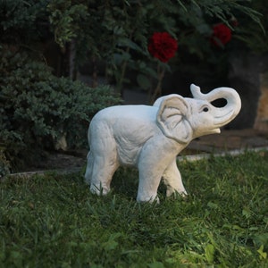 Elephant Baby Statue, Concrete Elephant Figurine, African Animal ...