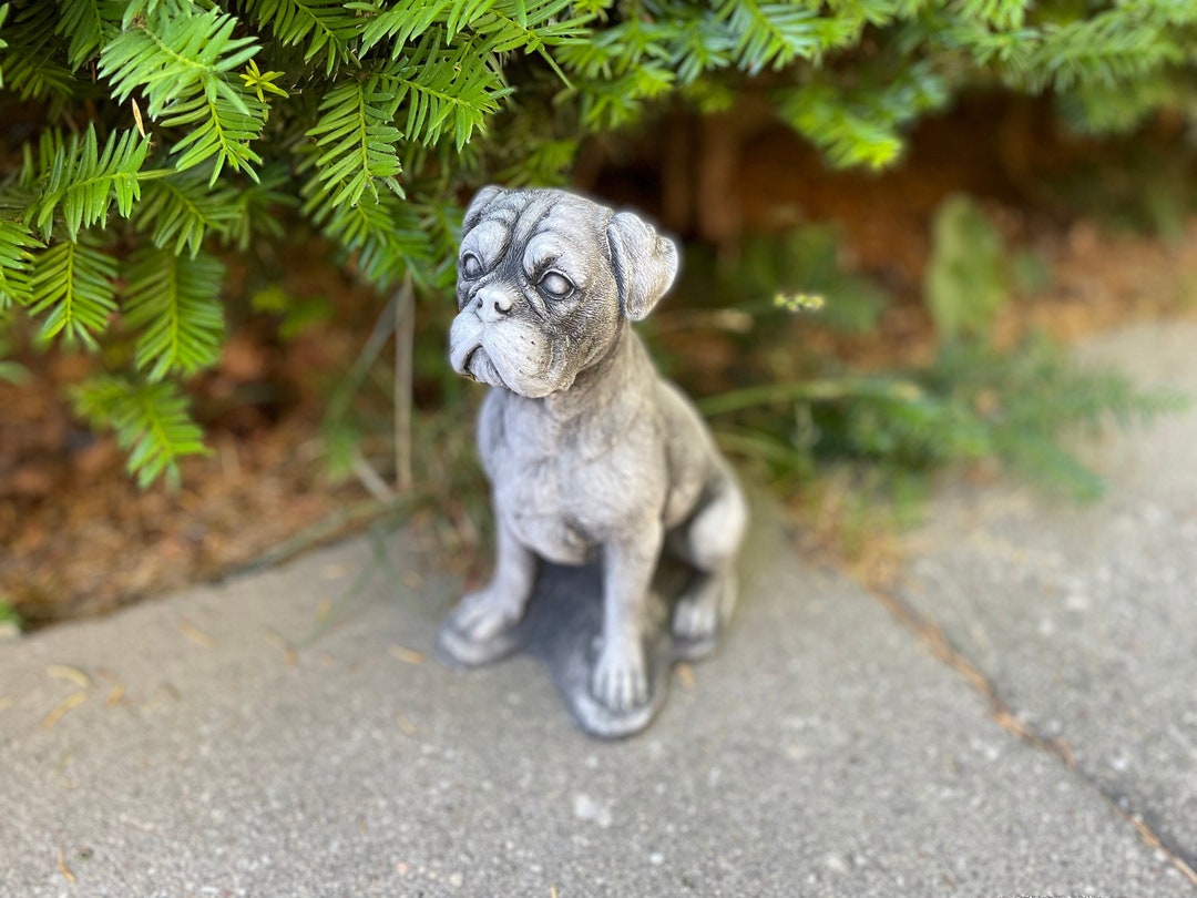Boxer Dog Statue, Little Mastiff Sculpture, Boxer Dog Garden Element ...