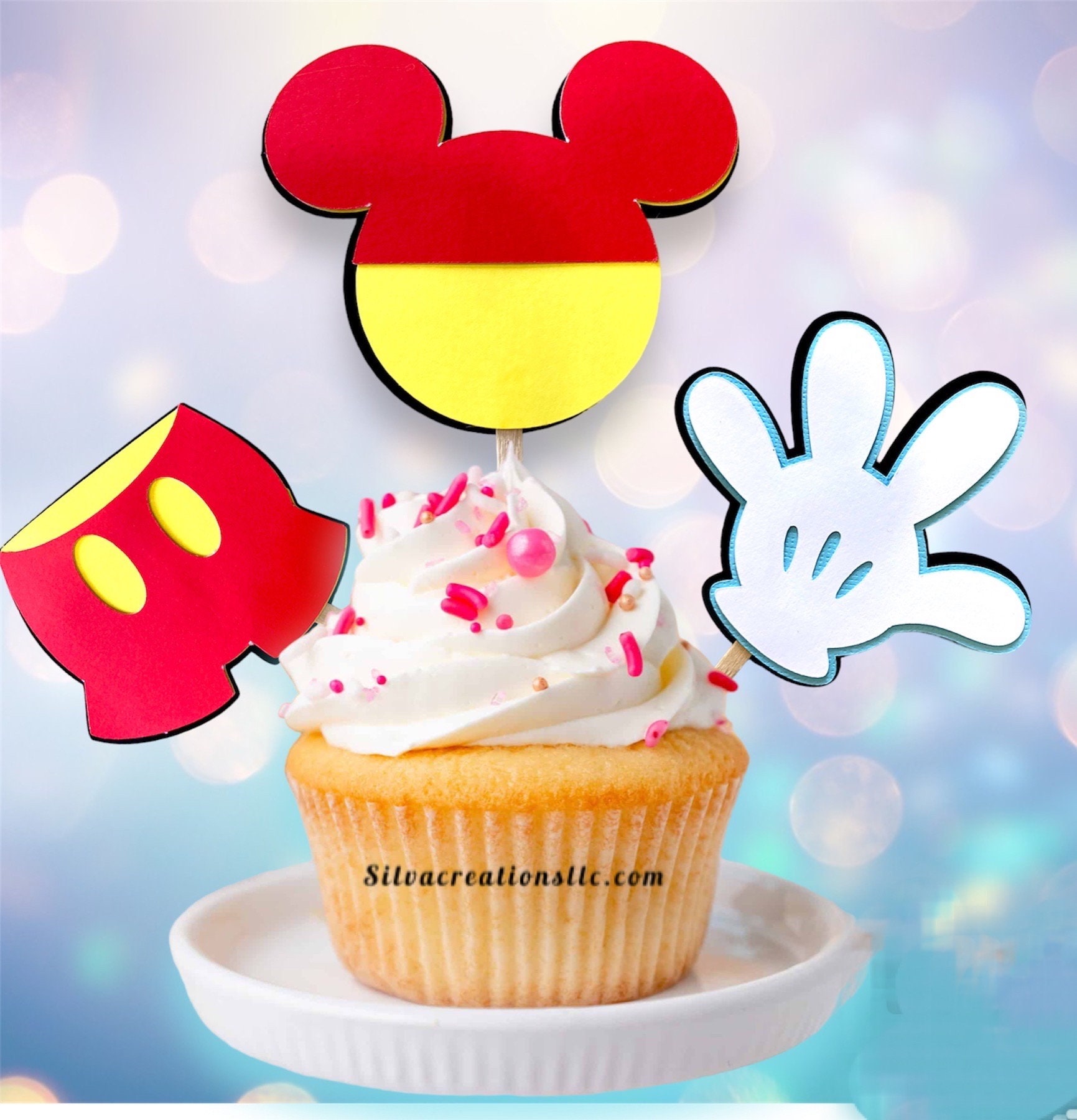 Mickey Mouse Theme Cupcake Toppers, Mickey Cupcake Toppers, Mickey ...