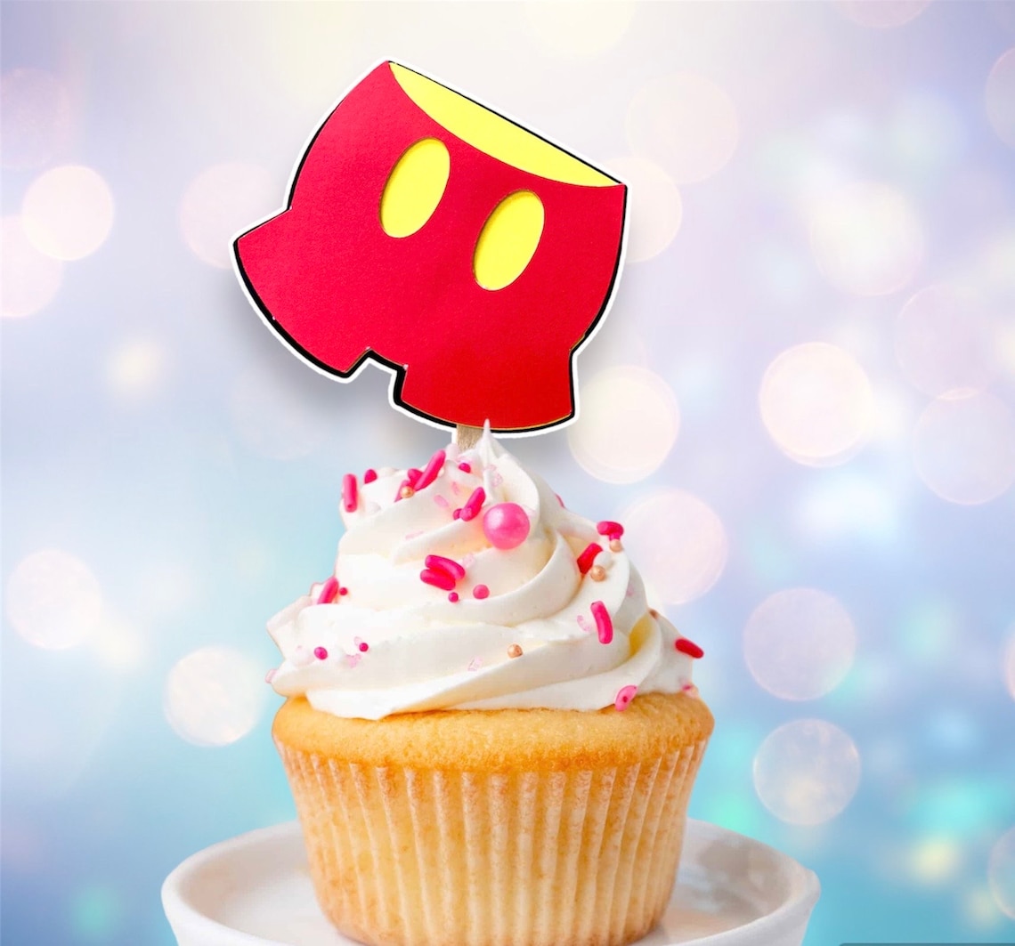 Mickey Mouse Theme Cupcake Toppers, Mickey Cupcake Toppers, Mickey ...