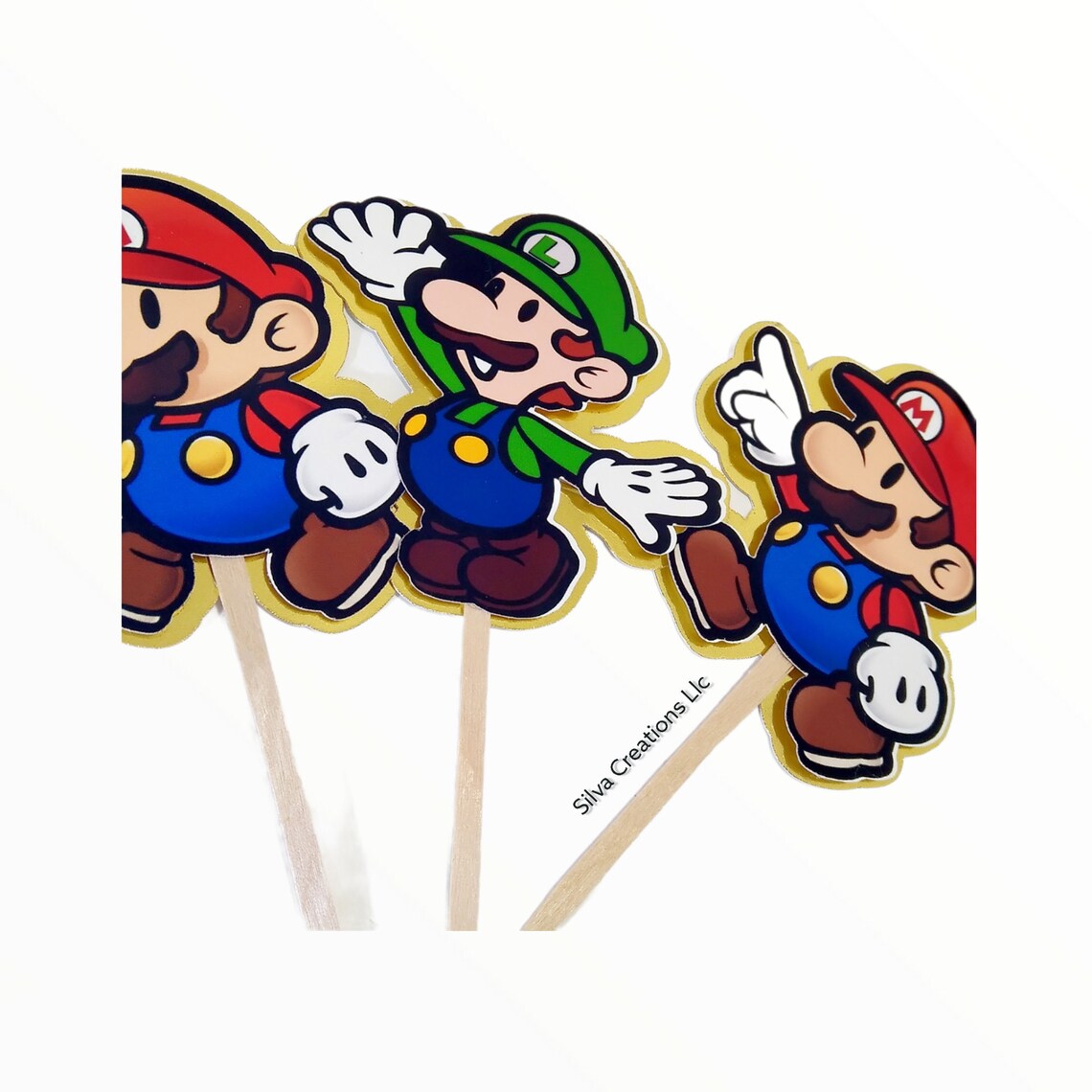 Mario Bros Cupcake Topper Mario Bros Party Supplies Mario - Etsy