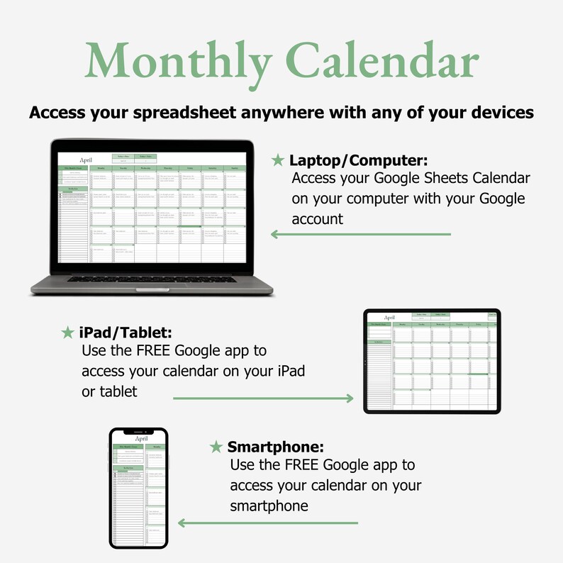 Editable Calendar for Google Sheets, Daily, Weekly, Monthly Task ...