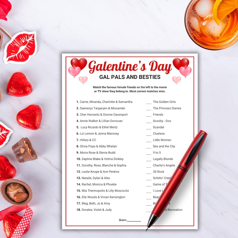 Galentines Day Games Bundle, Printable Party Games, Trivia Questions ...