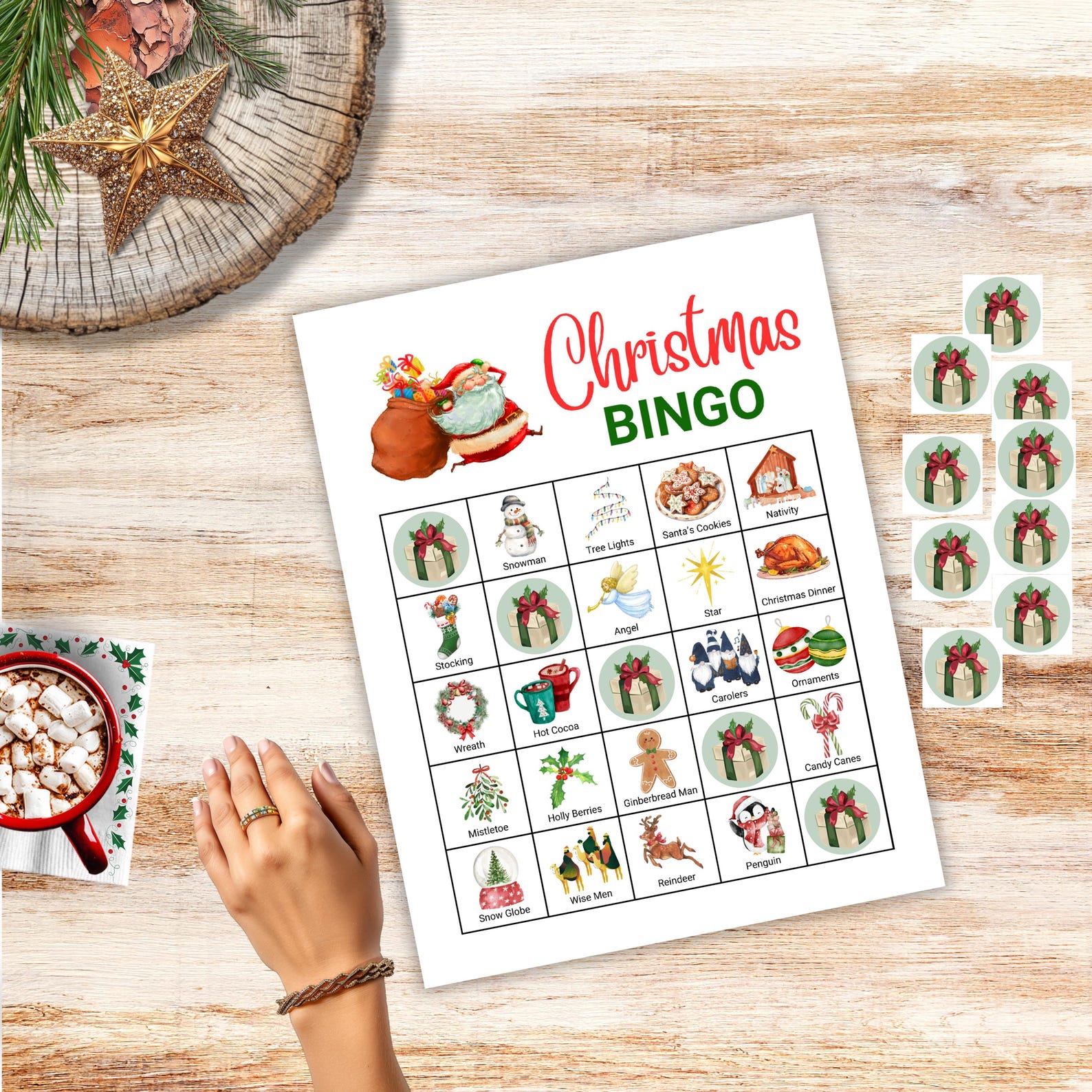 Christmas Bingo Games, Printable Bingo Game Cards, Games for Adults and ...
