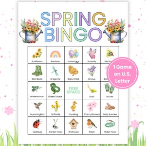 Printable Spring Bingo Games, Bingo Patterns, Springtime Bingo, Tea ...