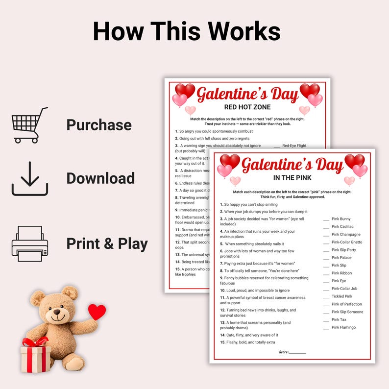 Galentines Day Games Bundle, Printable Party Games, Trivia Questions ...