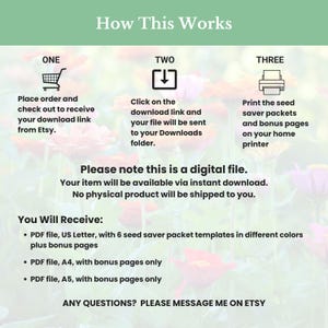 Garden Seed Saver Packet Template, Printable Seed Saver Envelopes ...