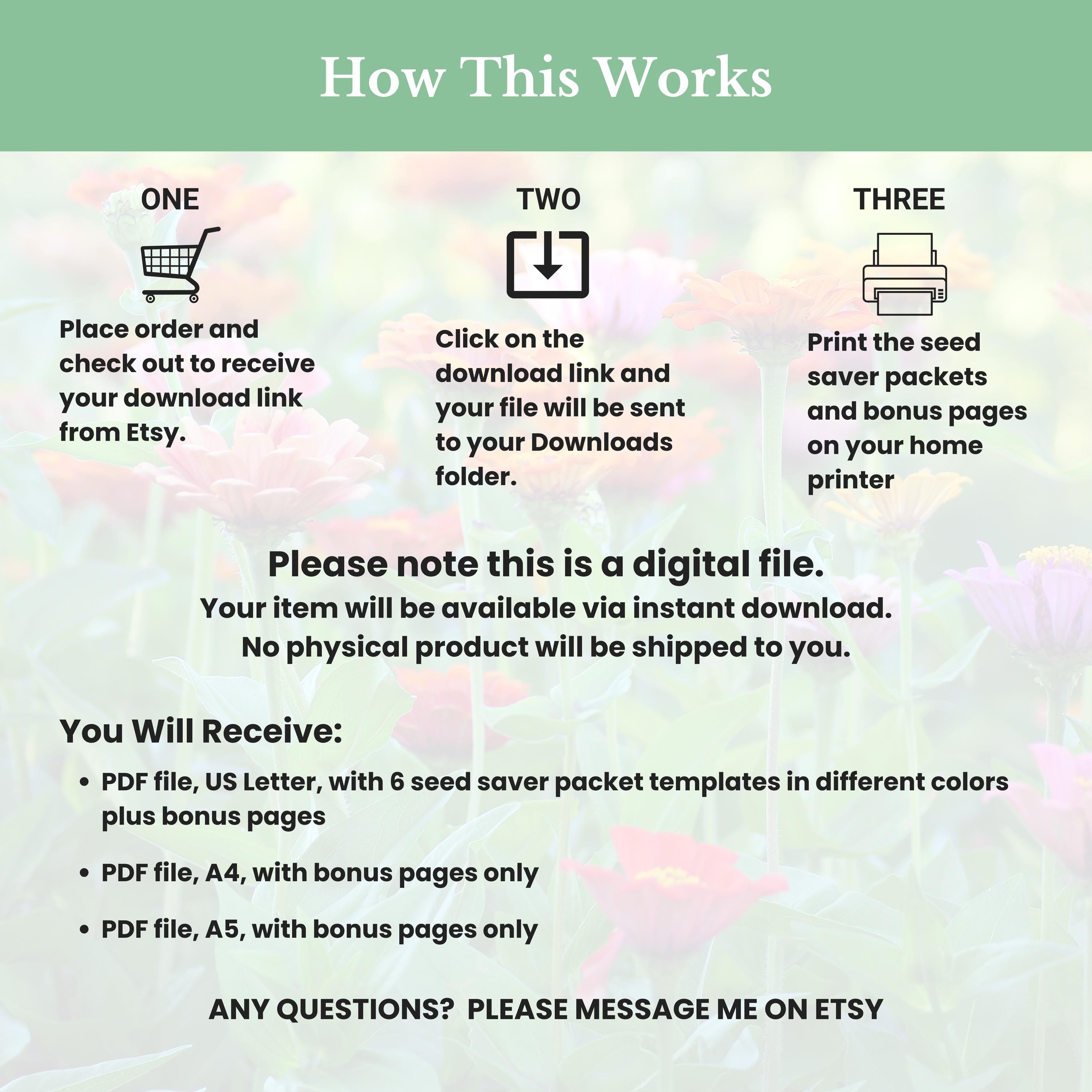Garden Seed Saver Packet Template, Printable Seed Saver Envelopes ...