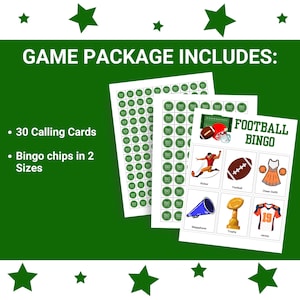 Football Bingo Games, Printable Bingo Cards for Kids and Adults, Bingo ...