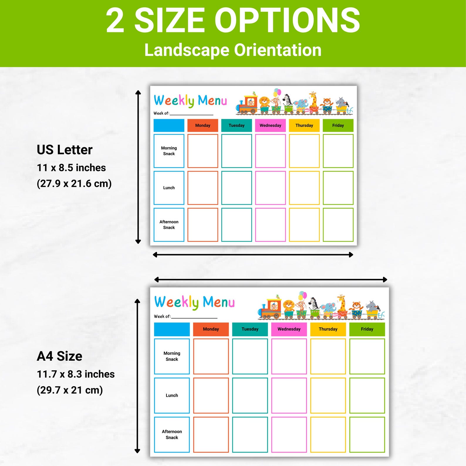 Editable Daycare Weekly Menu, Printable Childcare Menu Plan, Home ...