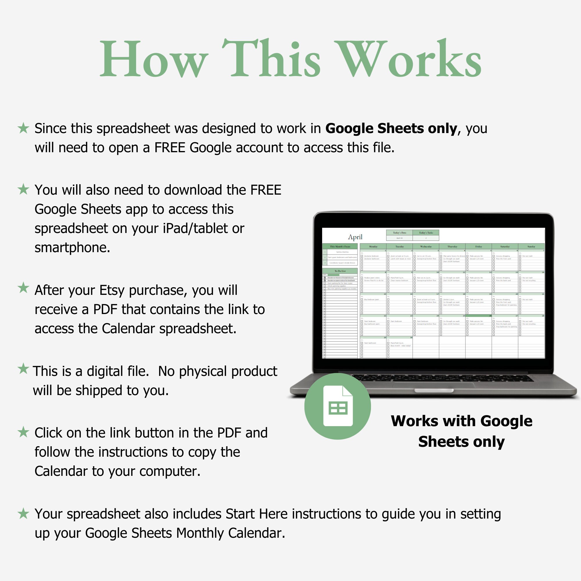 Editable Calendar for Google Sheets, Daily, Weekly, Monthly Task ...