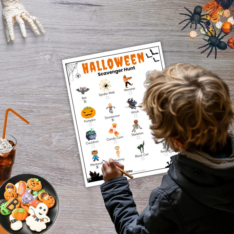 Halloween Scavenger Hunt Game, Printable Game for Kids, Teens, Adults ...