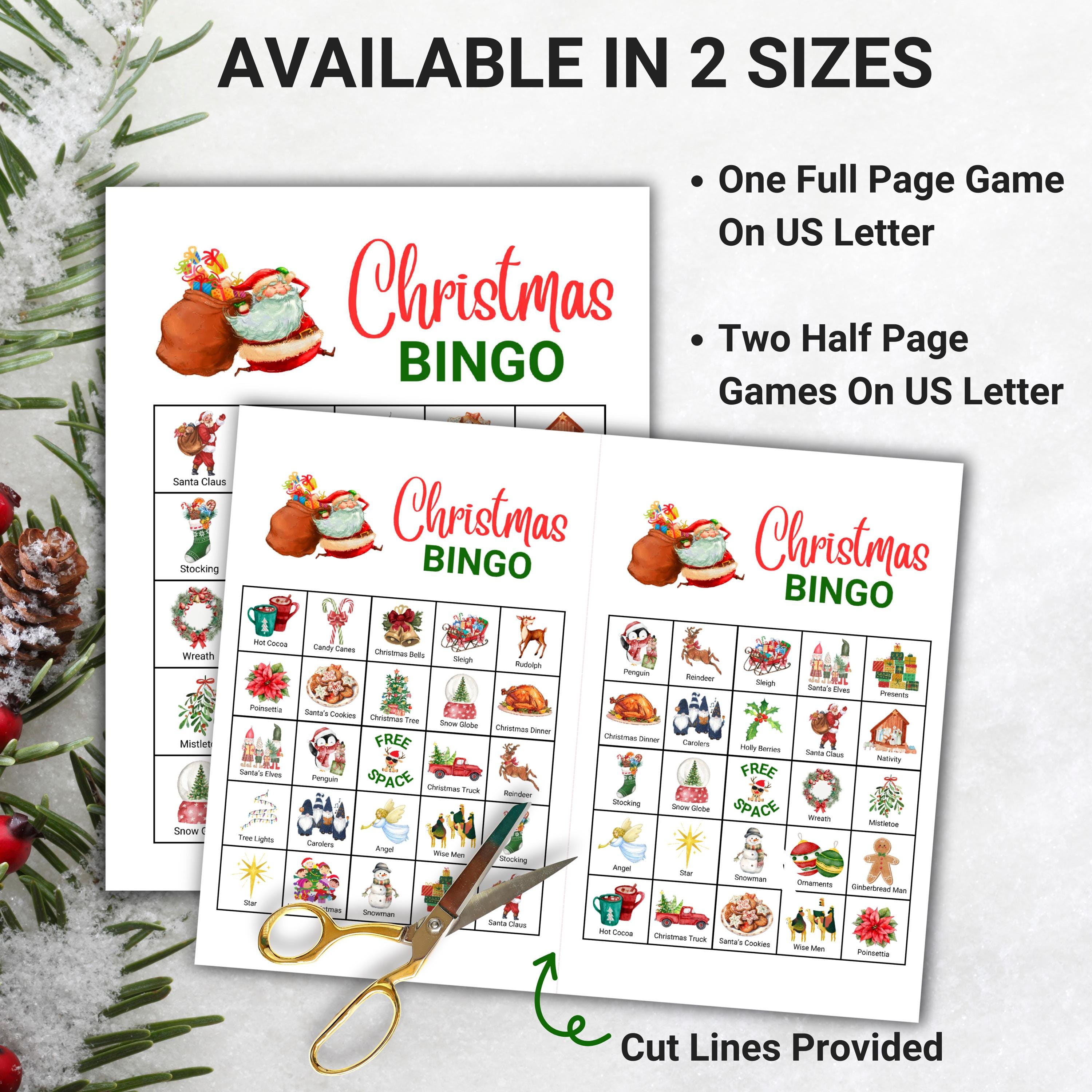 Christmas Bingo Games, Printable Bingo Game Cards, Games for Adults and ...