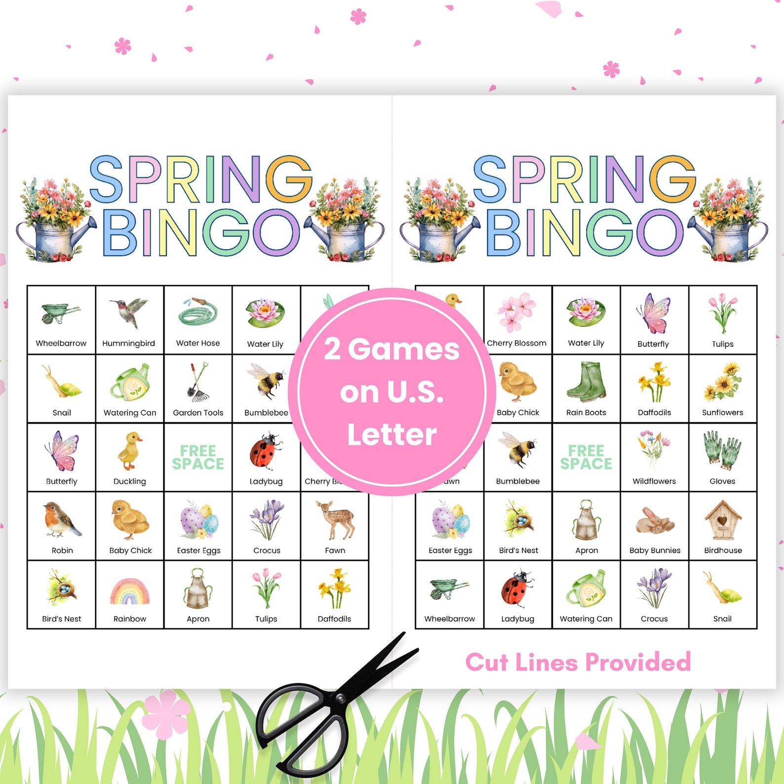 Printable Spring Bingo Games, Bingo Patterns, Springtime Bingo, Tea ...