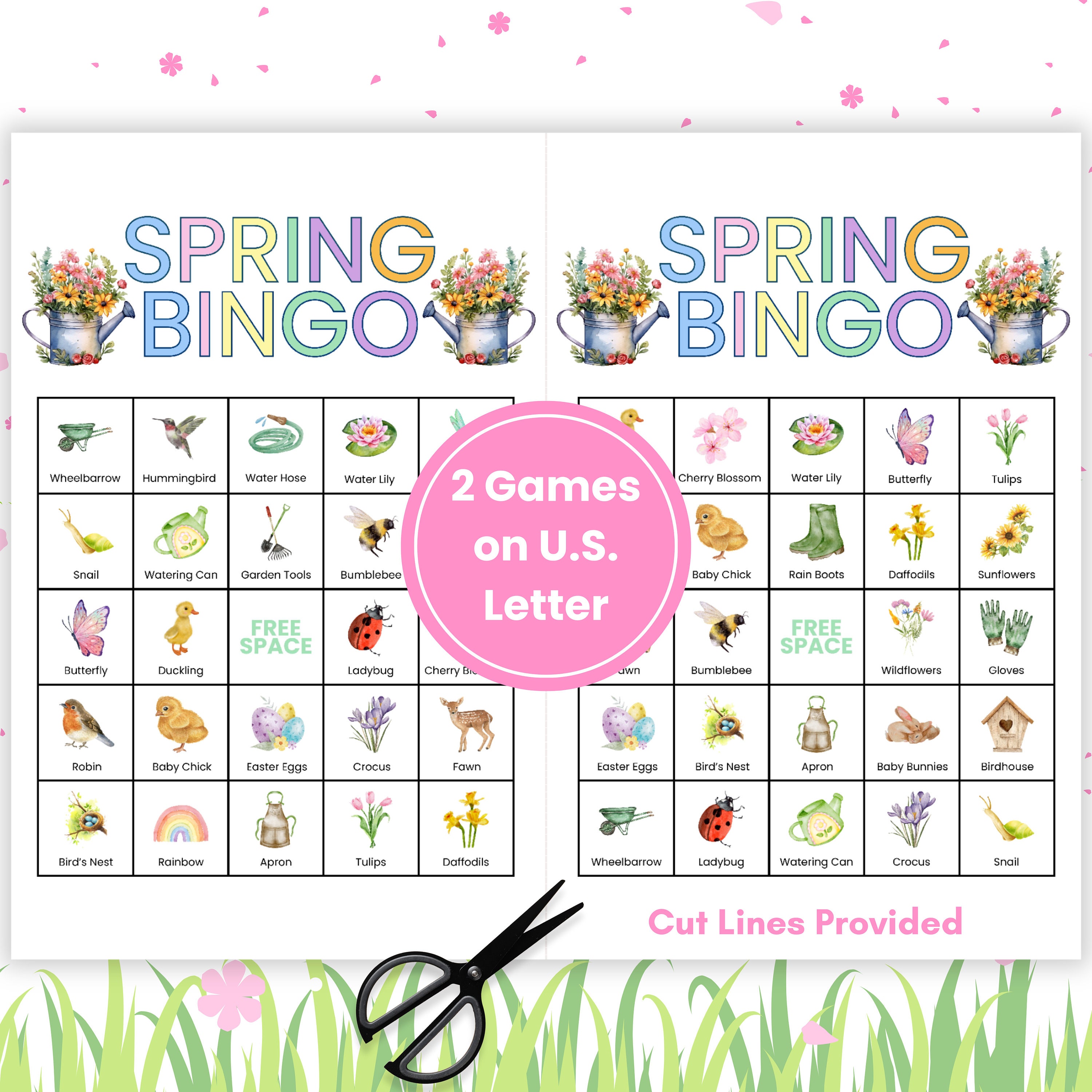 Printable Spring Bingo Games, Bingo Patterns, Springtime Bingo, Tea ...