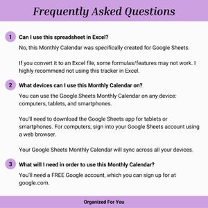 Monthly Calendar Checklist, Google Sheets Productivity Planner ...