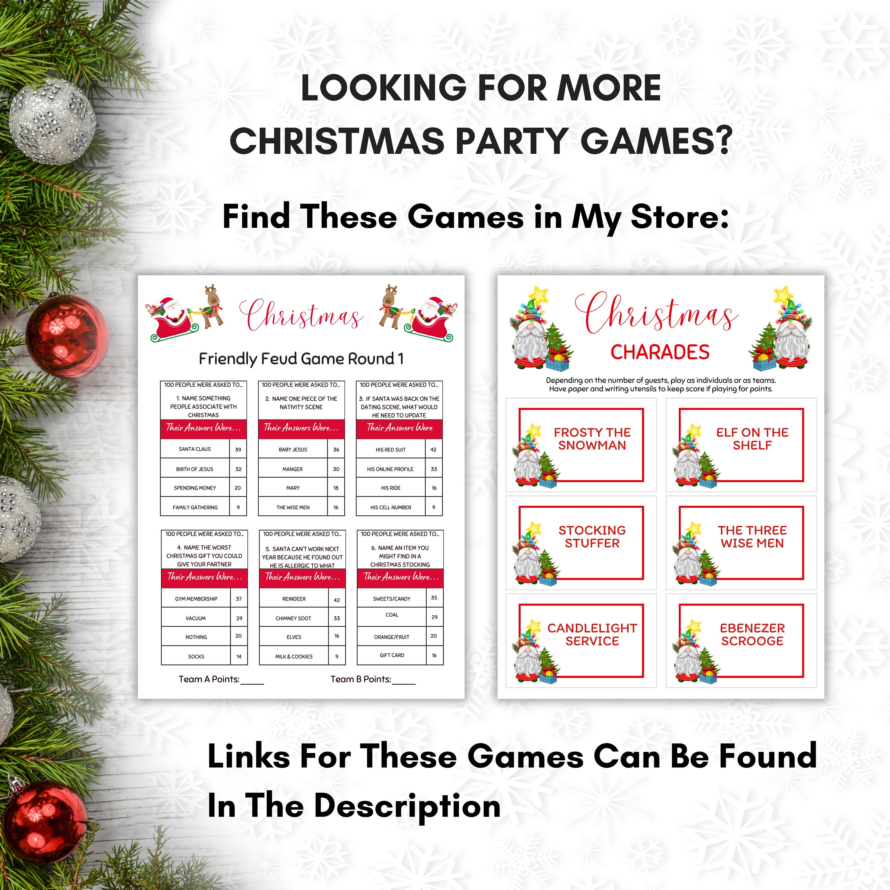 Christmas Game Bundle, Printable Family Party Games, Group Games ...