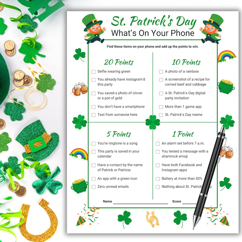St Patricks Day Printable Party Game Bundle, Irish Party Games for ...