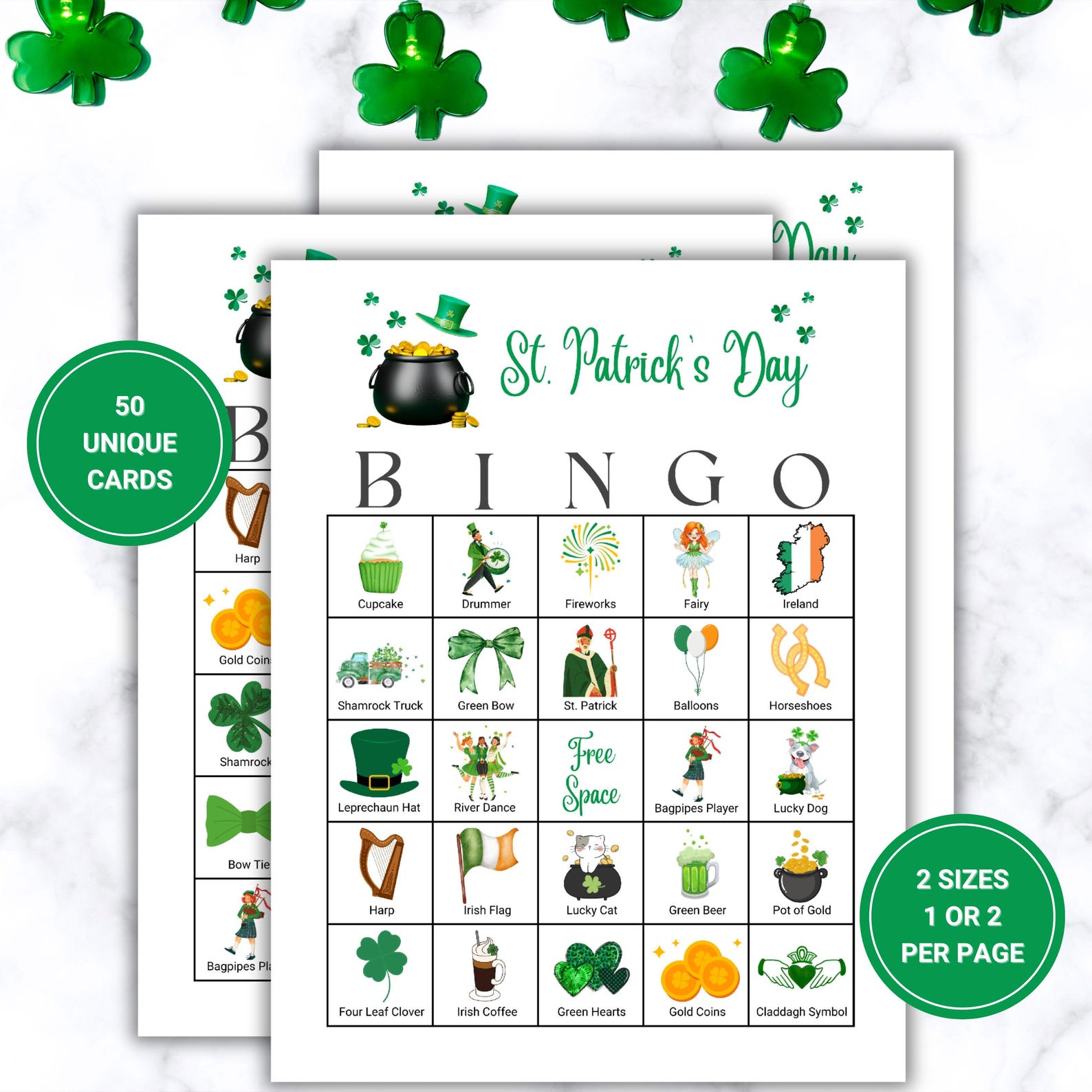 St Patricks Day Printable Bingo Game, Family Bingo Games for Kids ...