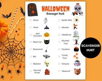 Halloween Scavenger Hunt Holiday Activity for Kids Party - Etsy