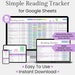 Simple Reading Tracker, Google Sheets Spreadsheet, Book Reading Planner ...