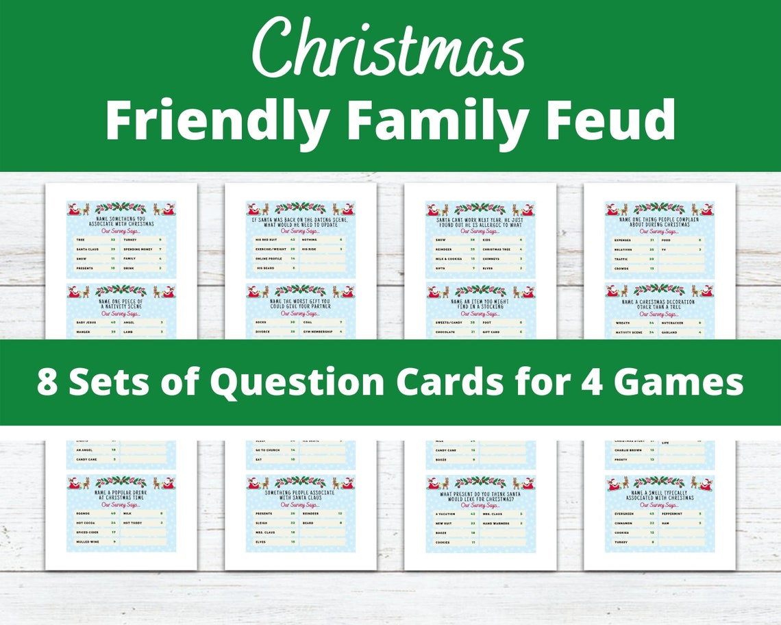 Christmas Friendly Feud Game Printable Family Feud Quiz | Etsy