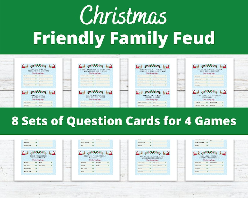 Christmas Friendly Feud Game Printable Family Feud Quiz | Etsy