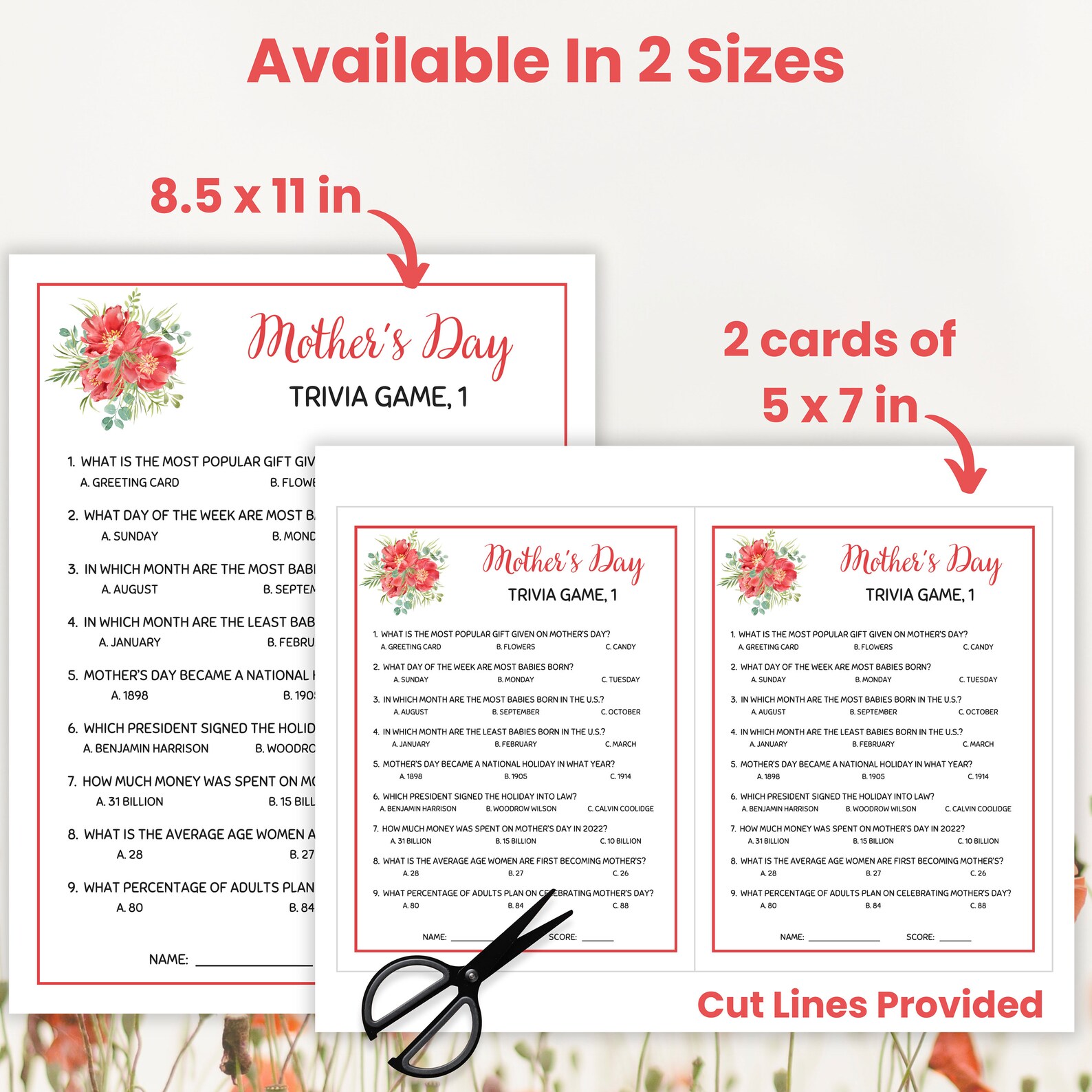 Fun Mothers Day Games, Printable Party Games, Mothers Day Activity ...