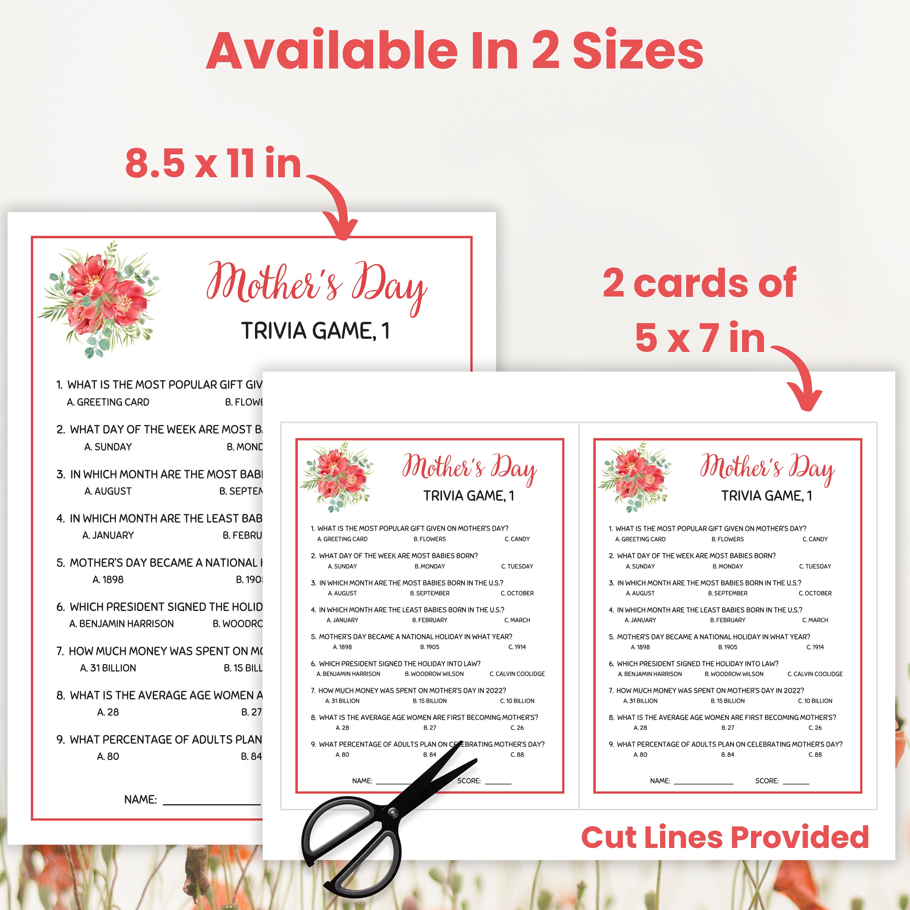 Fun Mothers Day Games, Printable Party Games, Mothers Day Activity ...