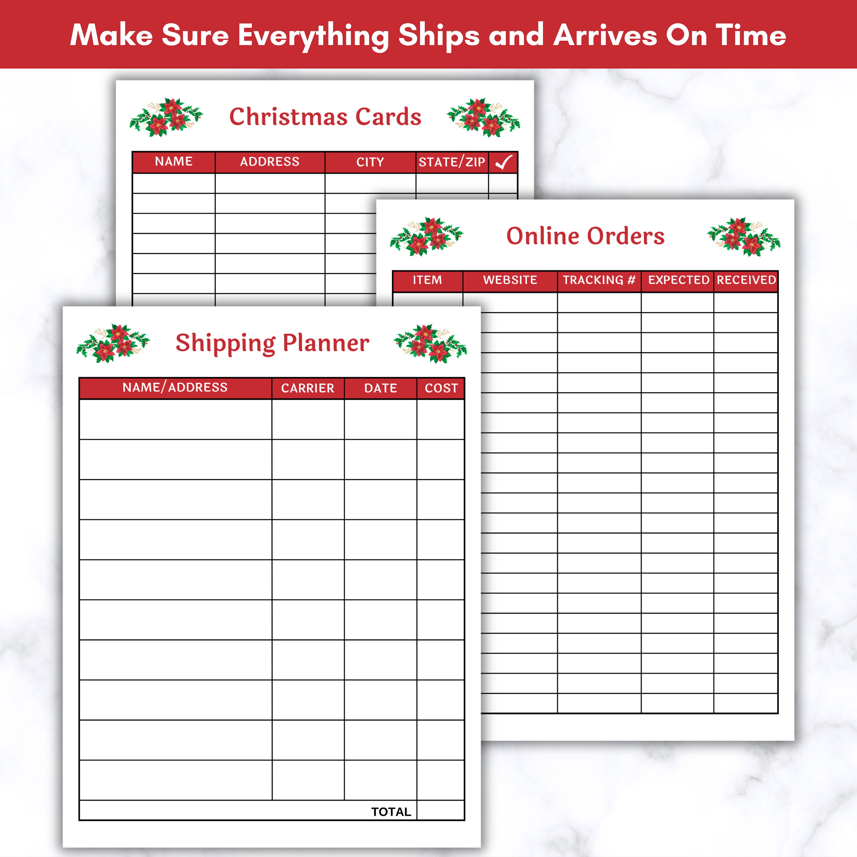 Editable Christmas Gift List, Printable Holiday Shopping List Planner ...