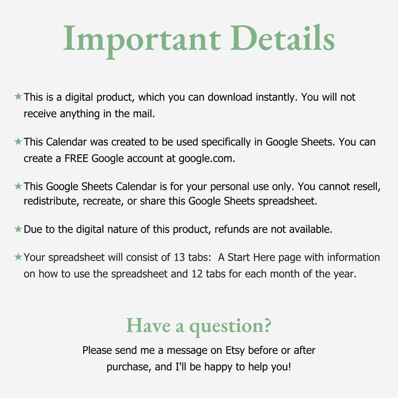 Editable Calendar for Google Sheets, Daily, Weekly, Monthly Task ...