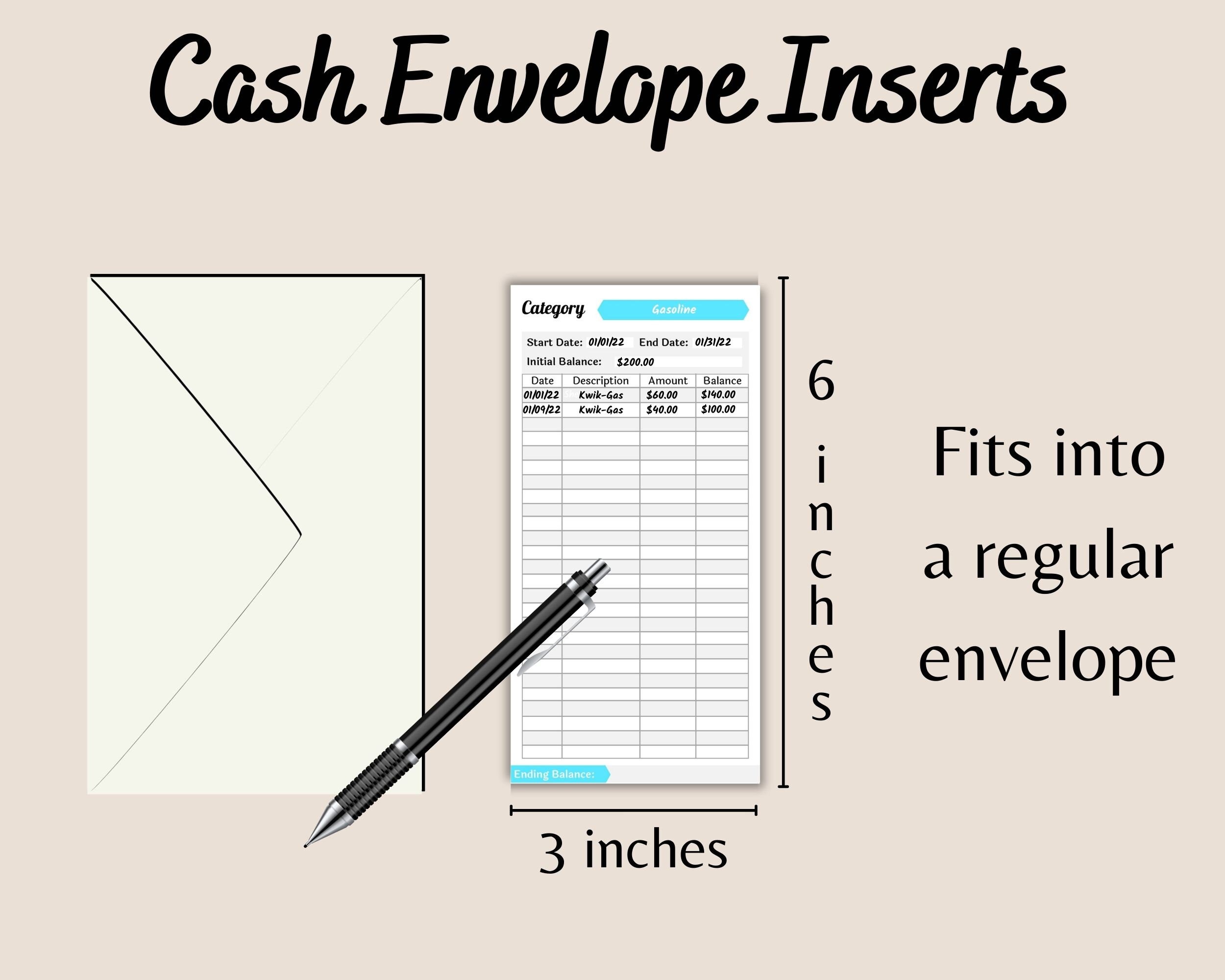 Printable Cash Envelope Inserts, Budget Planner, Spending Tracker ...