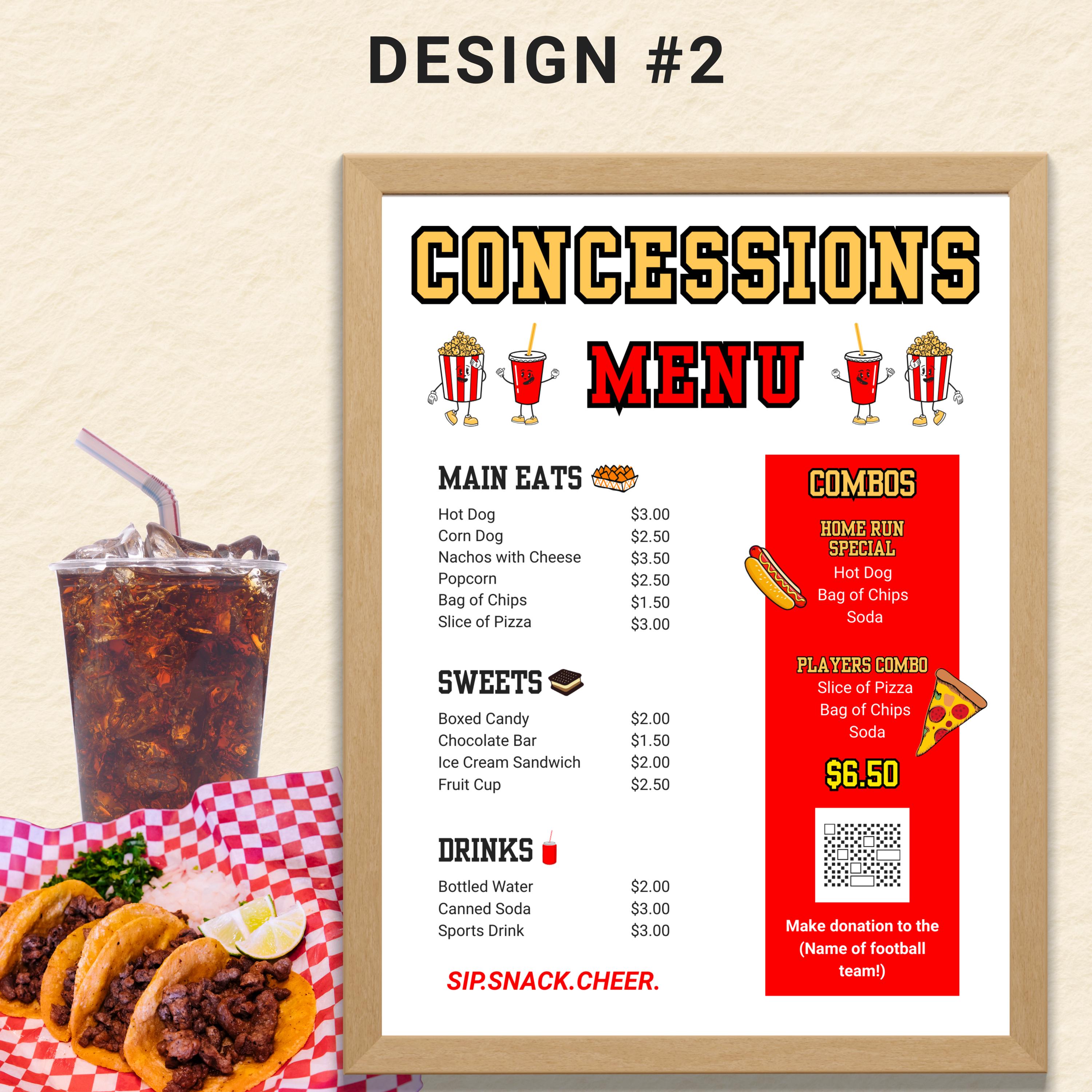 Concession Stand Menu Template