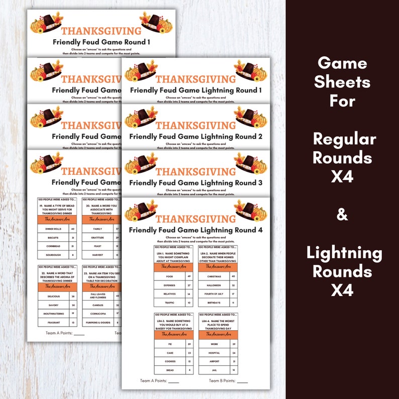 Thanksgiving Friendly Feud Game, Friendsgiving Games, Printable Games ...