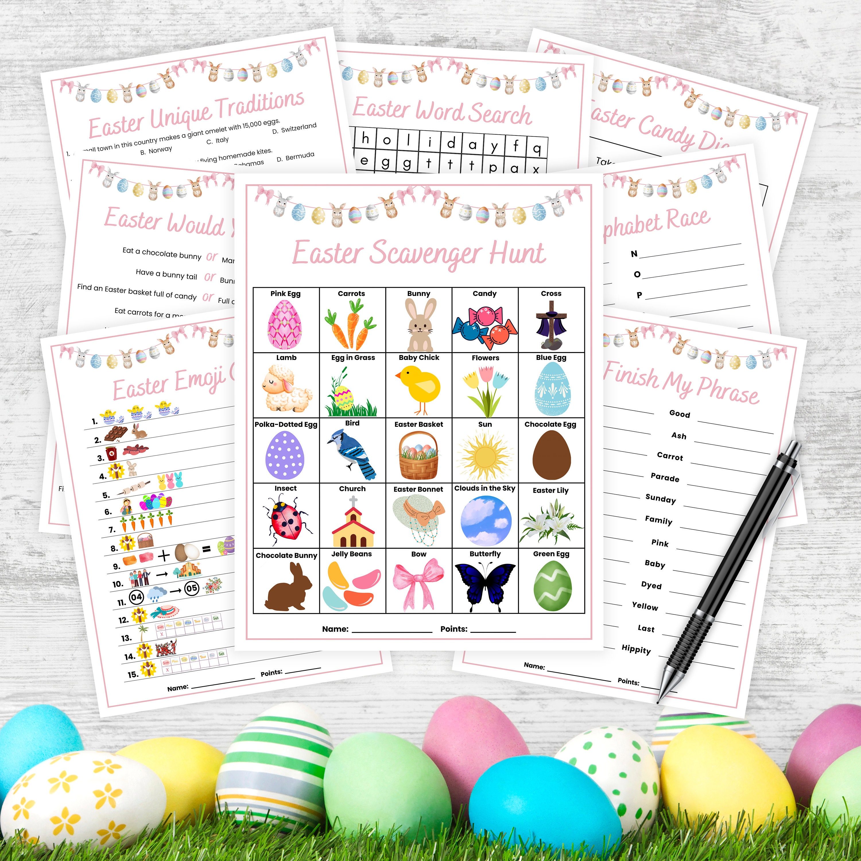 Easter Games Bundle, Easter Family Games, Games for Adults, Kids, Teens ...