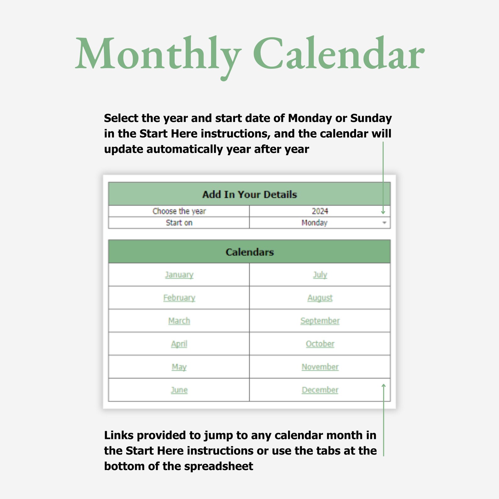 Editable Calendar for Google Sheets, Daily, Weekly, Monthly Task ...