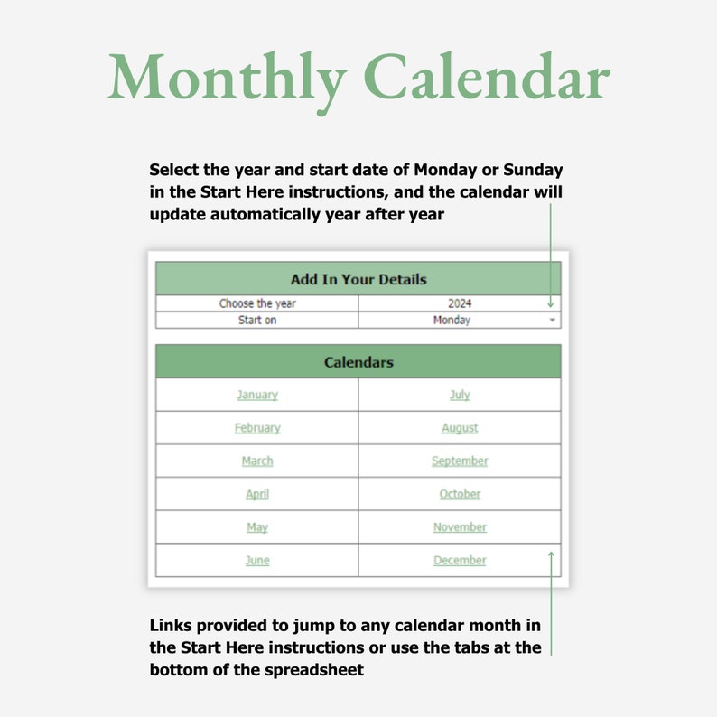 Editable Calendar for Google Sheets, Daily, Weekly, Monthly Task ...