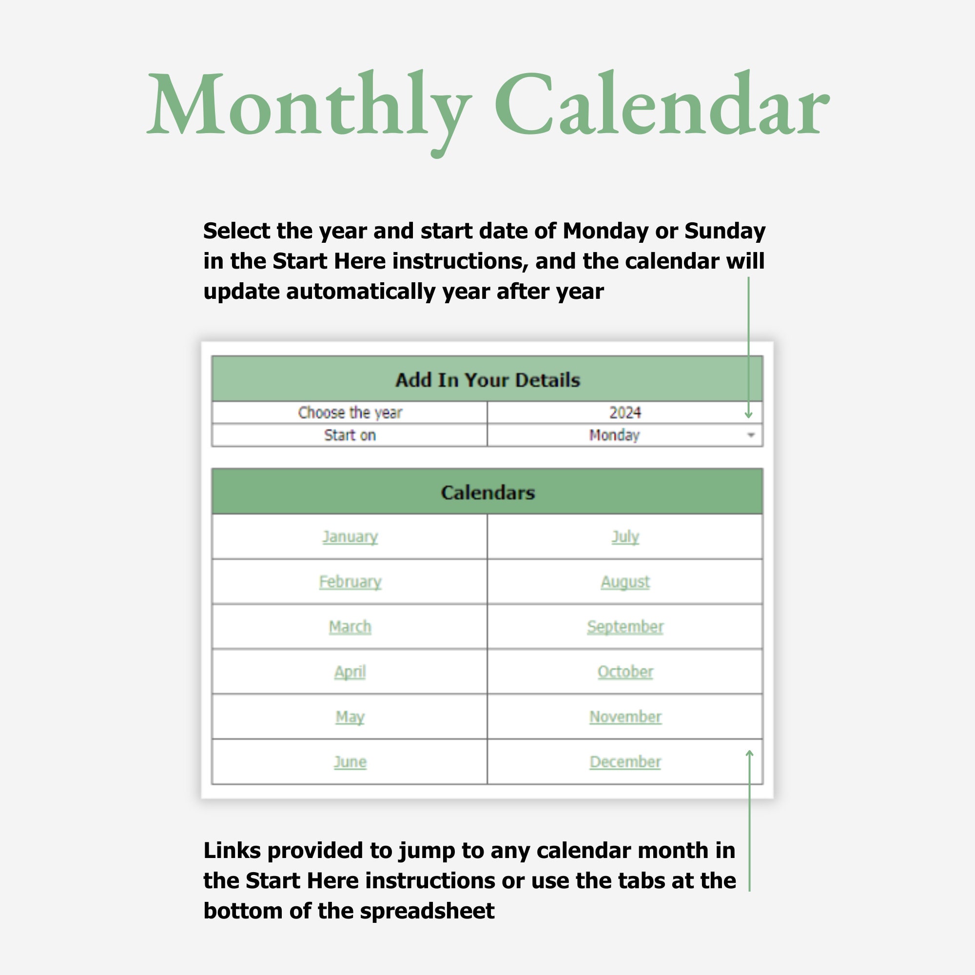 Editable Calendar for Google Sheets, Daily, Weekly, Monthly Task ...