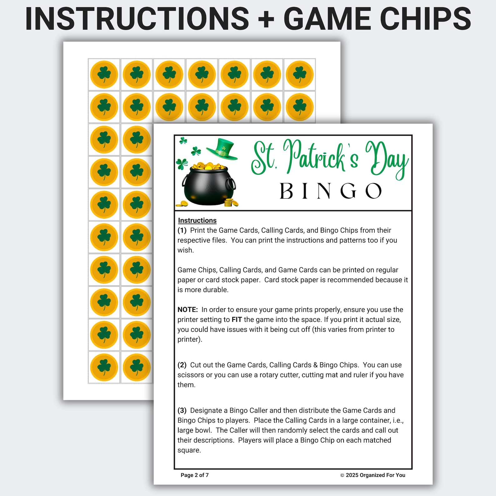 St Patricks Day Printable Bingo Game, Family Bingo Games for Kids ...