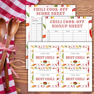 Chili Cook off Contest Kit Printable, Cooking Competition, Food Tasting ...
