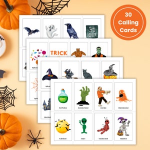 Halloween Bingo Game, 50 Unique Bingo Cards, Printable Halloween ...