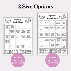 Mystery Book Challenge, Book Bingo Prompts for Adults, Reading ...