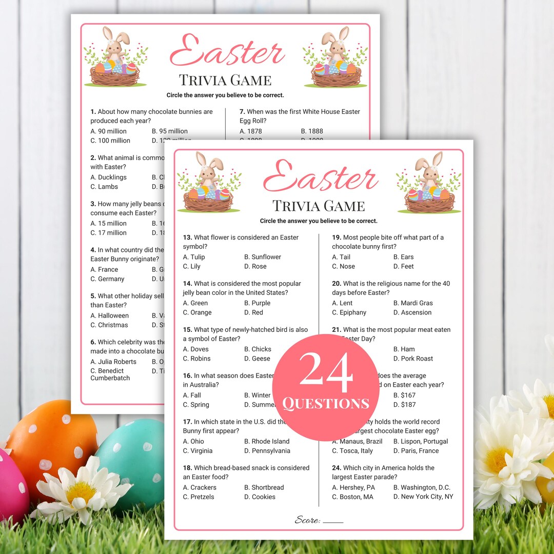 Easter Trivia Game, Printable Party Game - Etsy Canada