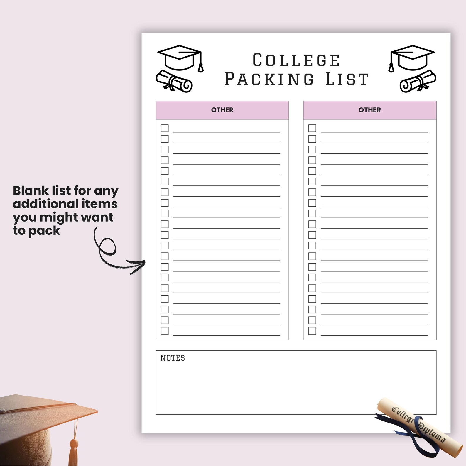 College Packing List for Girls, Dorm Room Essentials Checklist, Must ...