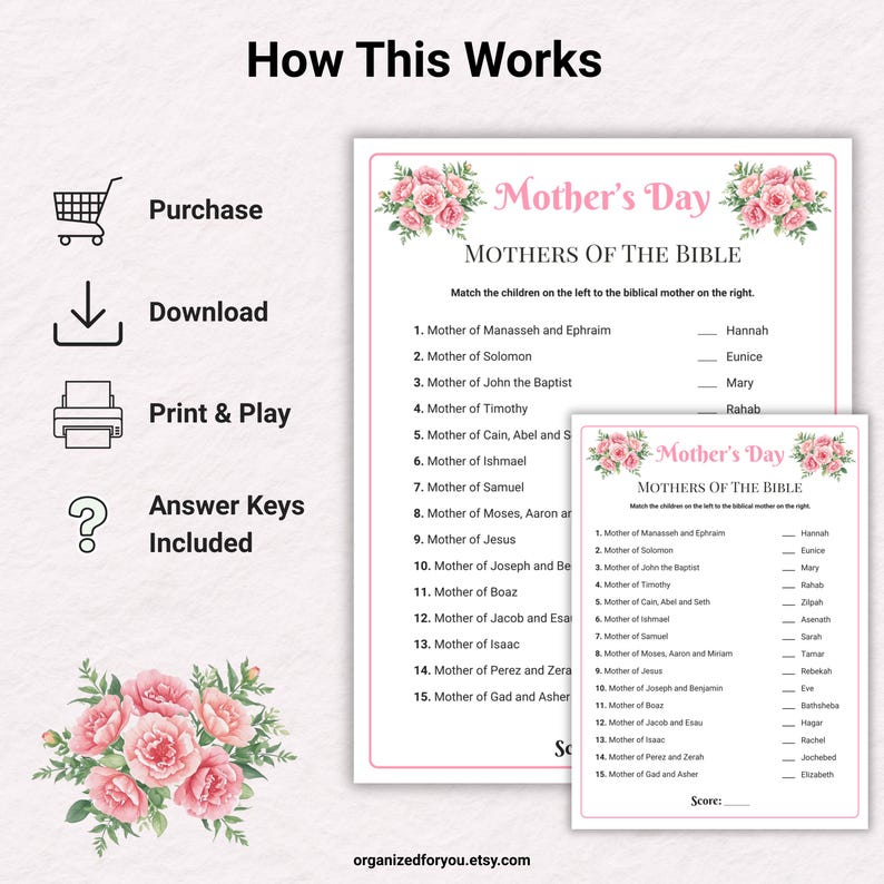Mother’s Day Trivia Questions, Mothers of the Bible Trivia Game, Bible ...