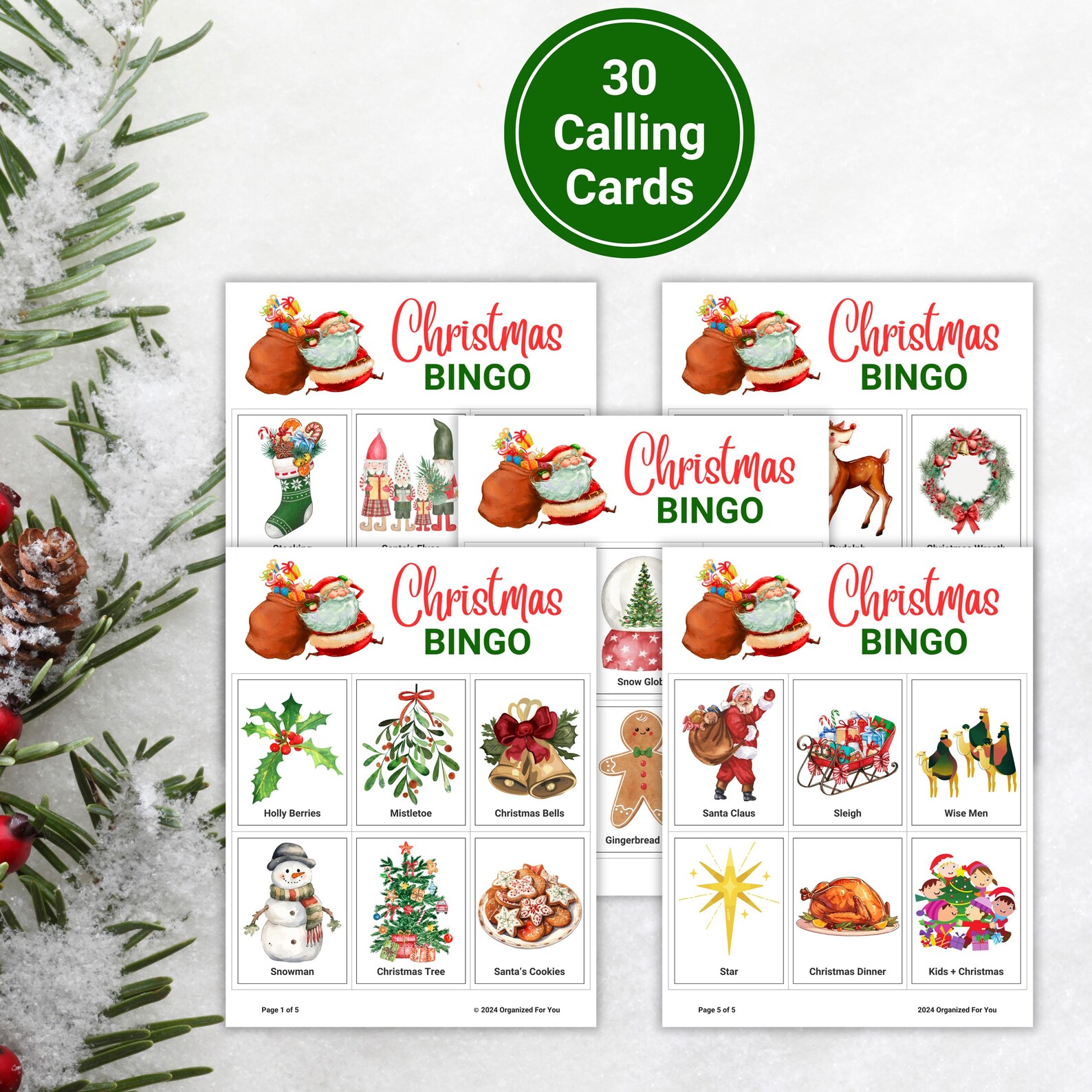 Christmas Bingo Games, Printable Bingo Game Cards, Games for Adults and ...