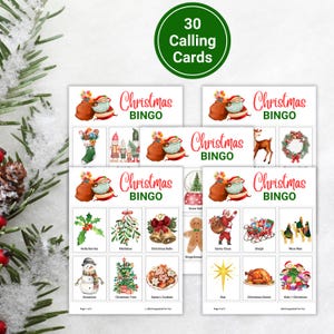 Christmas Bingo Games, Printable Bingo Game Cards, Games for Adults and ...